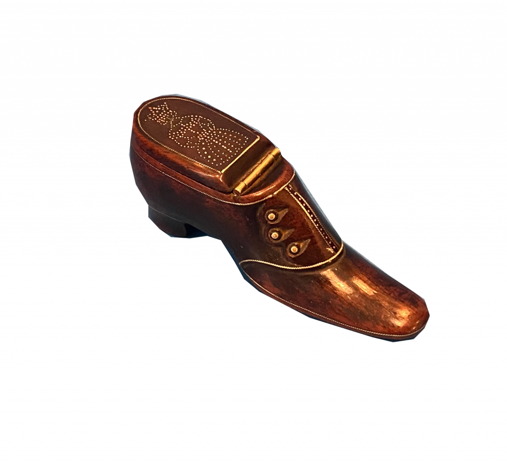 Georgian Mahogany Shoe Snuff Box. - Mostly Boxes Antiques!
