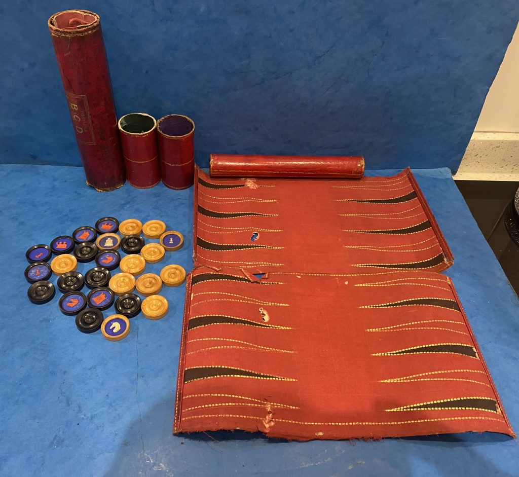 Victorian Jaques Patented Backgammon Travel Set. - Mostly Boxes Antiques!
