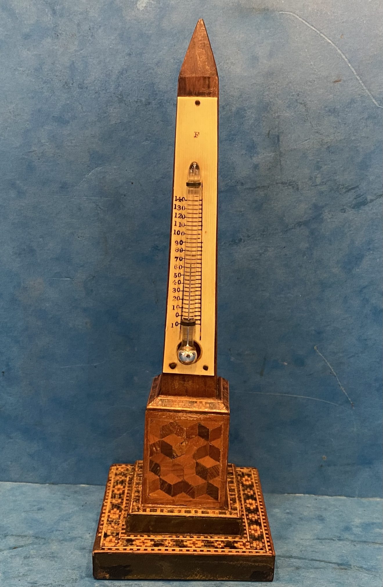 Victorian Rosewood Thermometer With Tunbridge ware Inlay. - Mostly ...