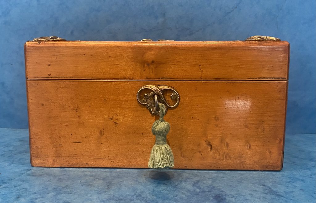 Victorian Burr Maple Twin Section Tea Caddy. - Mostly Boxes Antiques!