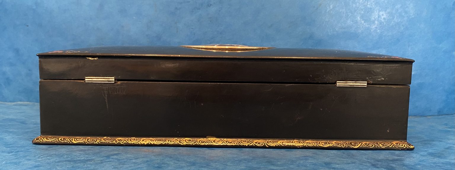 Victorian Painted Papier-mâché Glove Box. - Mostly Boxes Antiques!