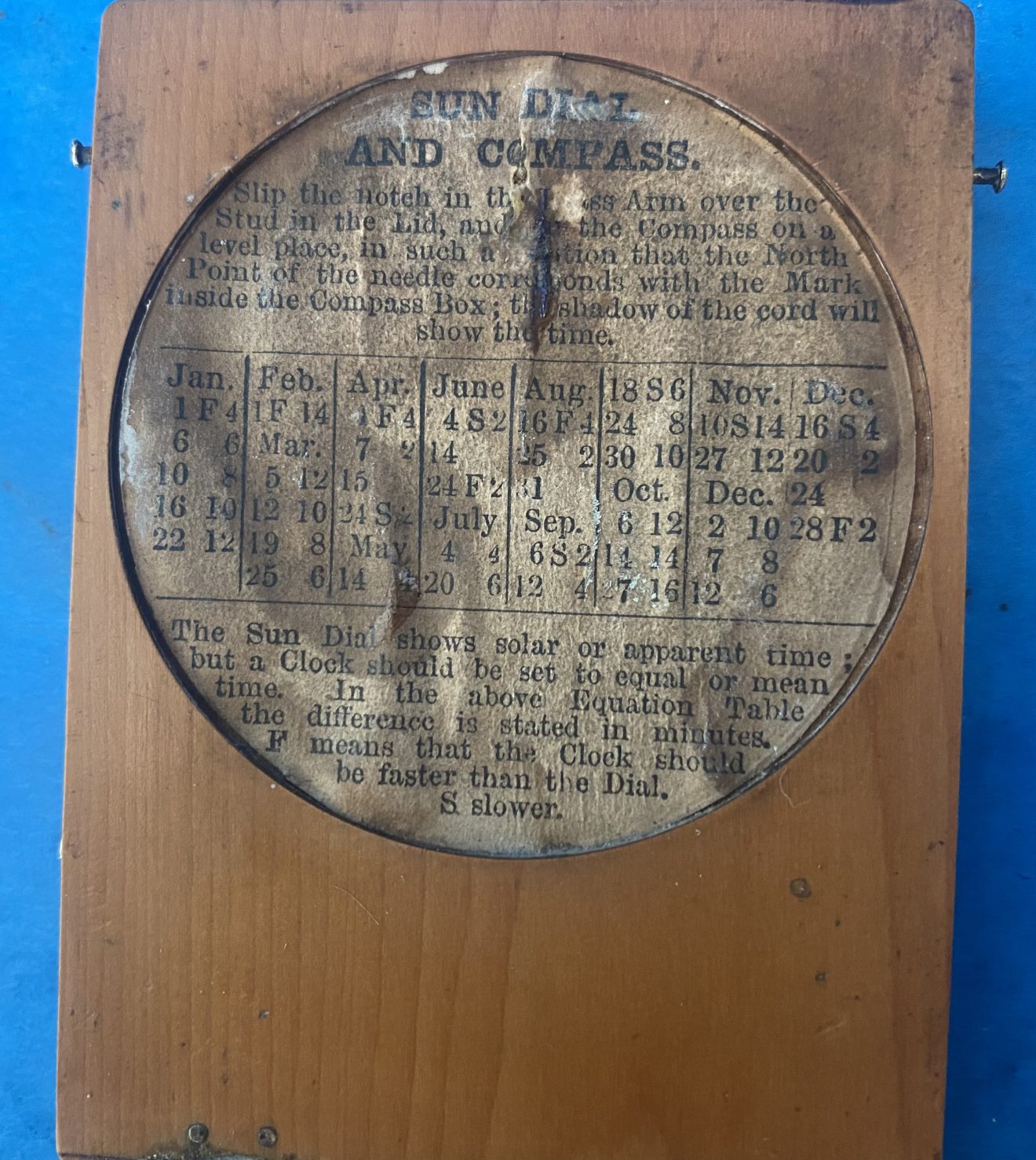 Victorian Boxwood Compass/Sundial - Mostly Boxes Antiques!