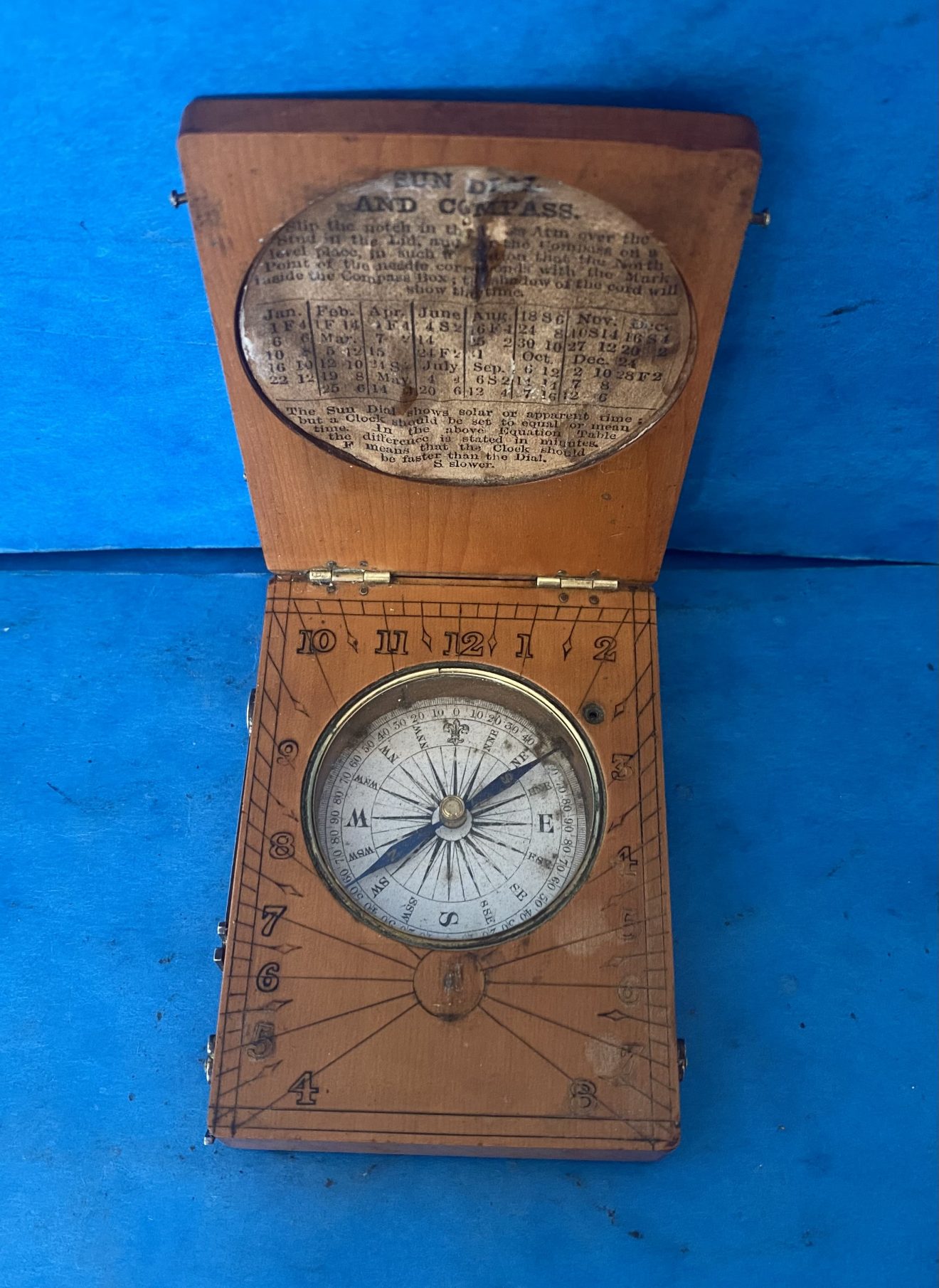 Victorian Boxwood Compass/Sundial - Mostly Boxes Antiques!