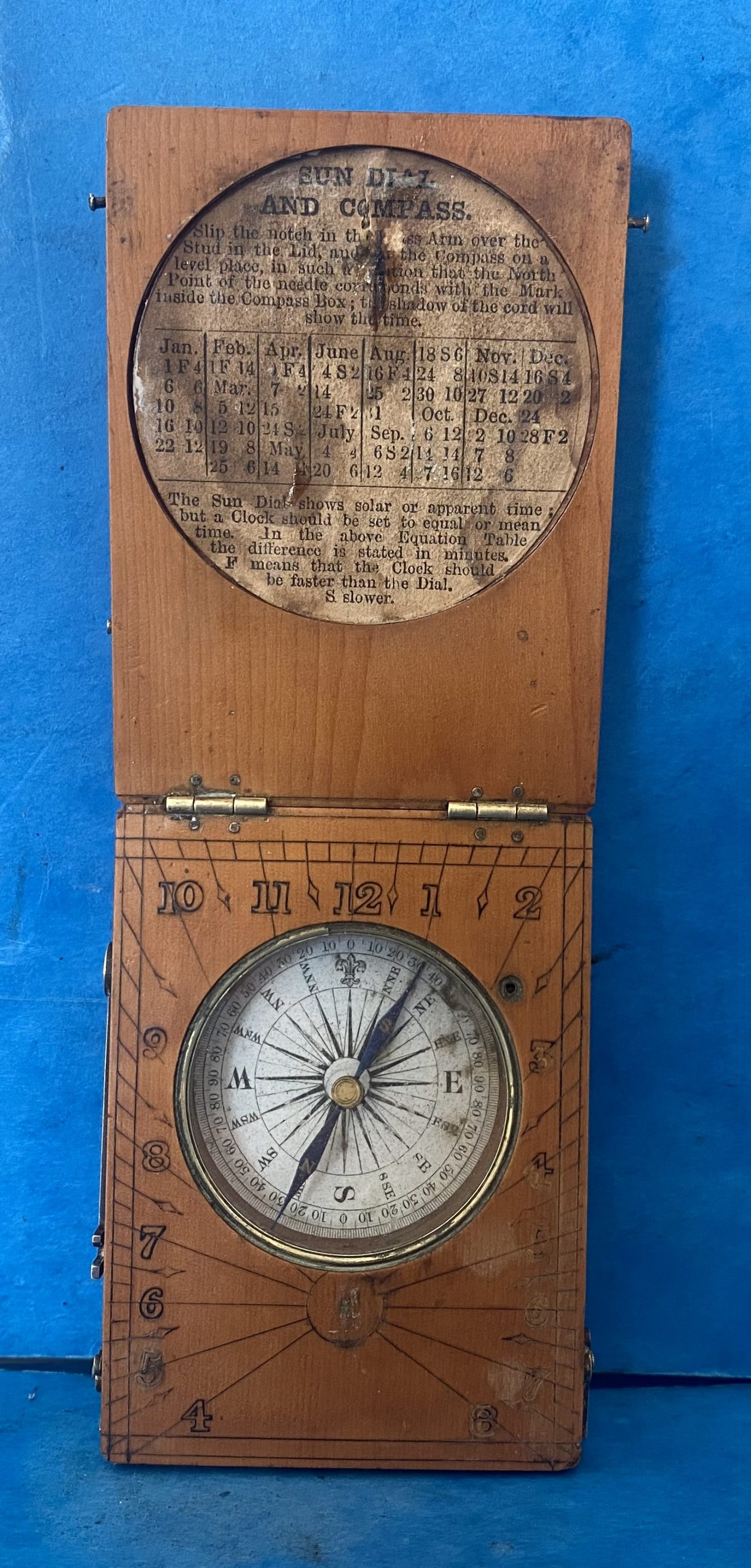 Victorian Boxwood Compass/Sundial - Mostly Boxes Antiques!