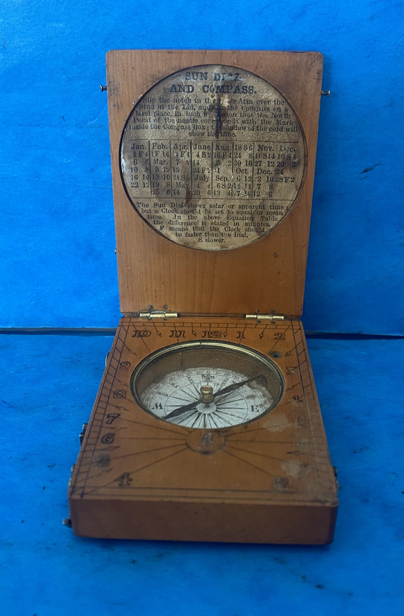 Victorian Boxwood Compass/Sundial - Mostly Boxes Antiques!