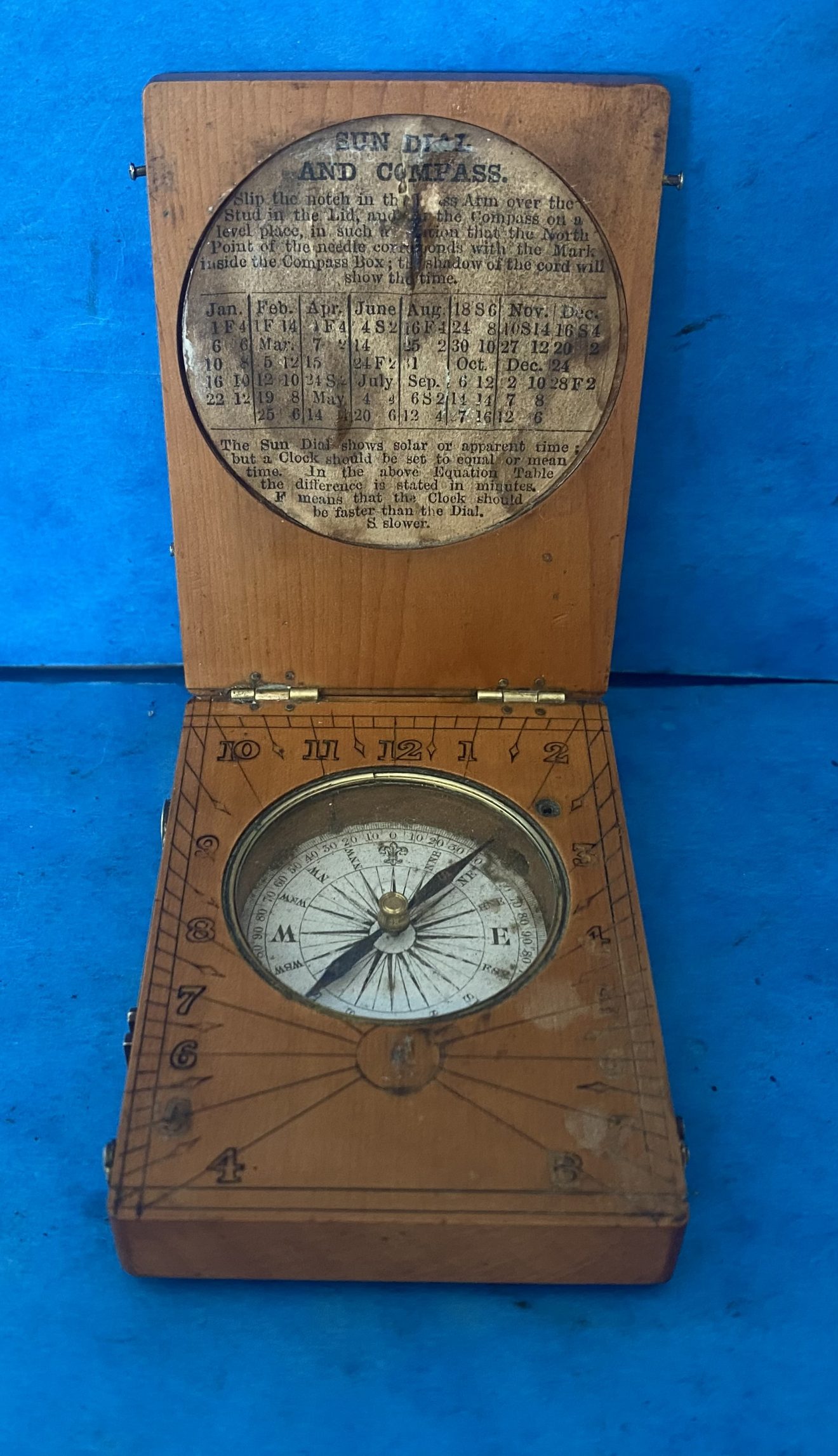 Victorian Boxwood Compass/Sundial - Mostly Boxes Antiques!