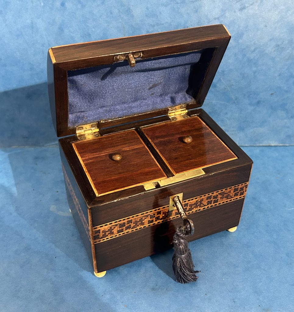Victorian Rosewood Miniature Domed Tea Caddy. - Mostly Boxes Antiques!