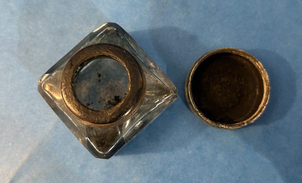 Victorian Cut Glass Inkwell. - Mostly Boxes Antiques!
