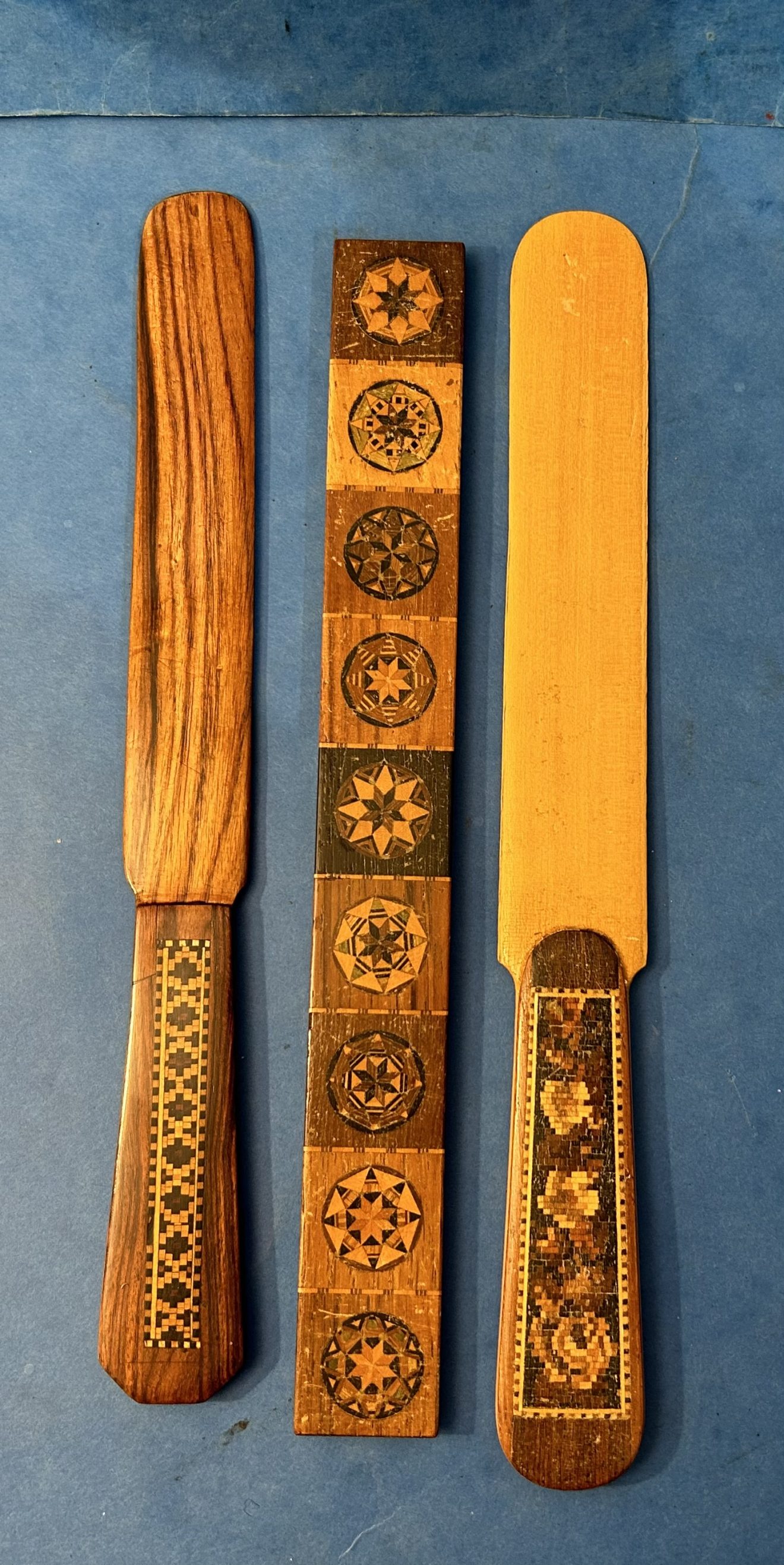 Victorian Tunbridge Ware Letter Openers and a Bookmark. - Mostly Boxes ...