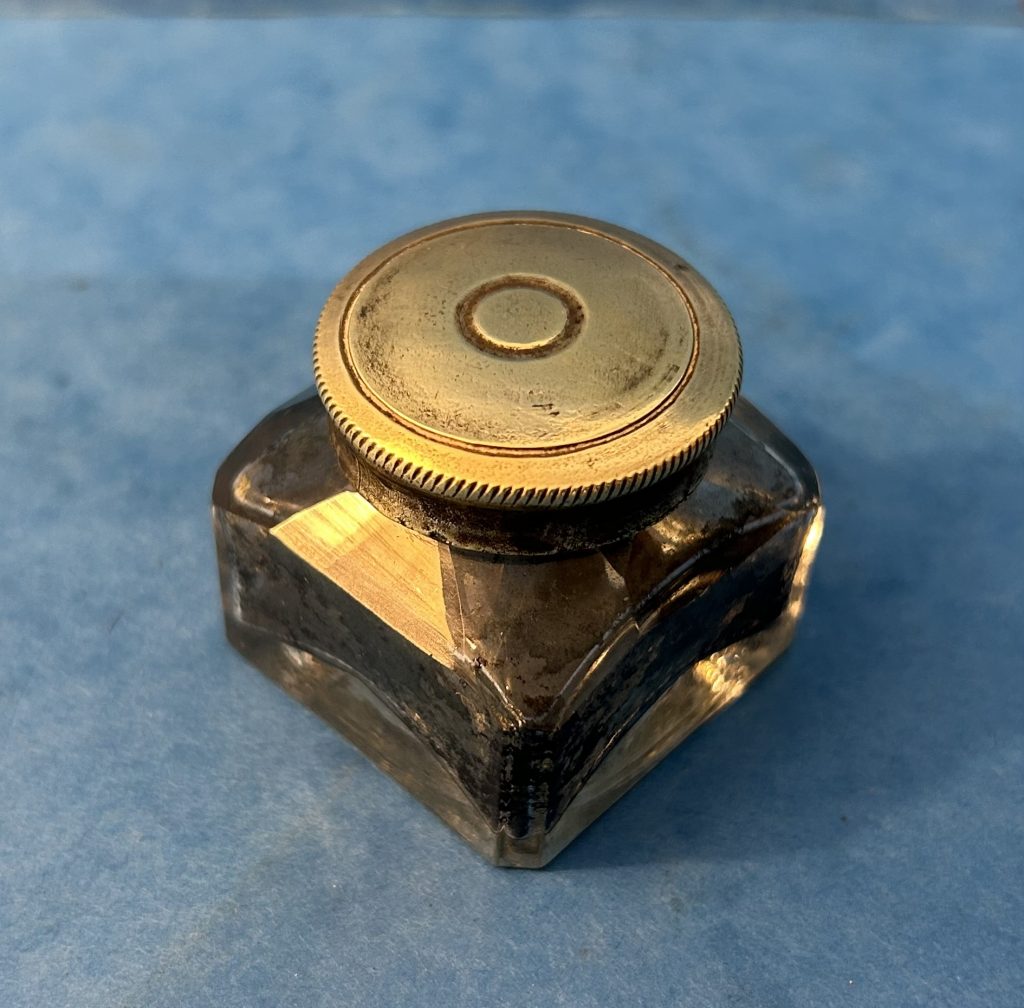 Victorian Cut Glass Inkwell. - Mostly Boxes Antiques!