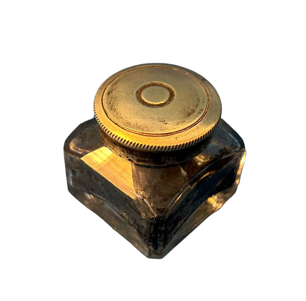 Victorian Cut Glass Inkwell. - Mostly Boxes Antiques!