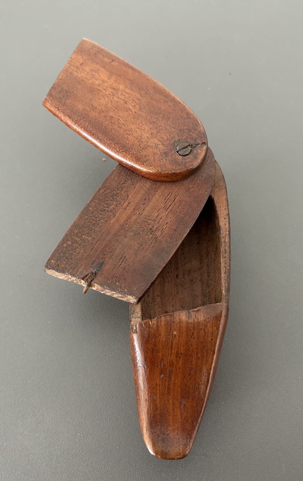 Victorian Mahogany Shoe Snuff Box. - Mostly Boxes Antiques!